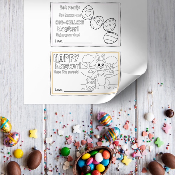None | Other | Easter Coloring Activity Fun Easter Cards For Kids ...